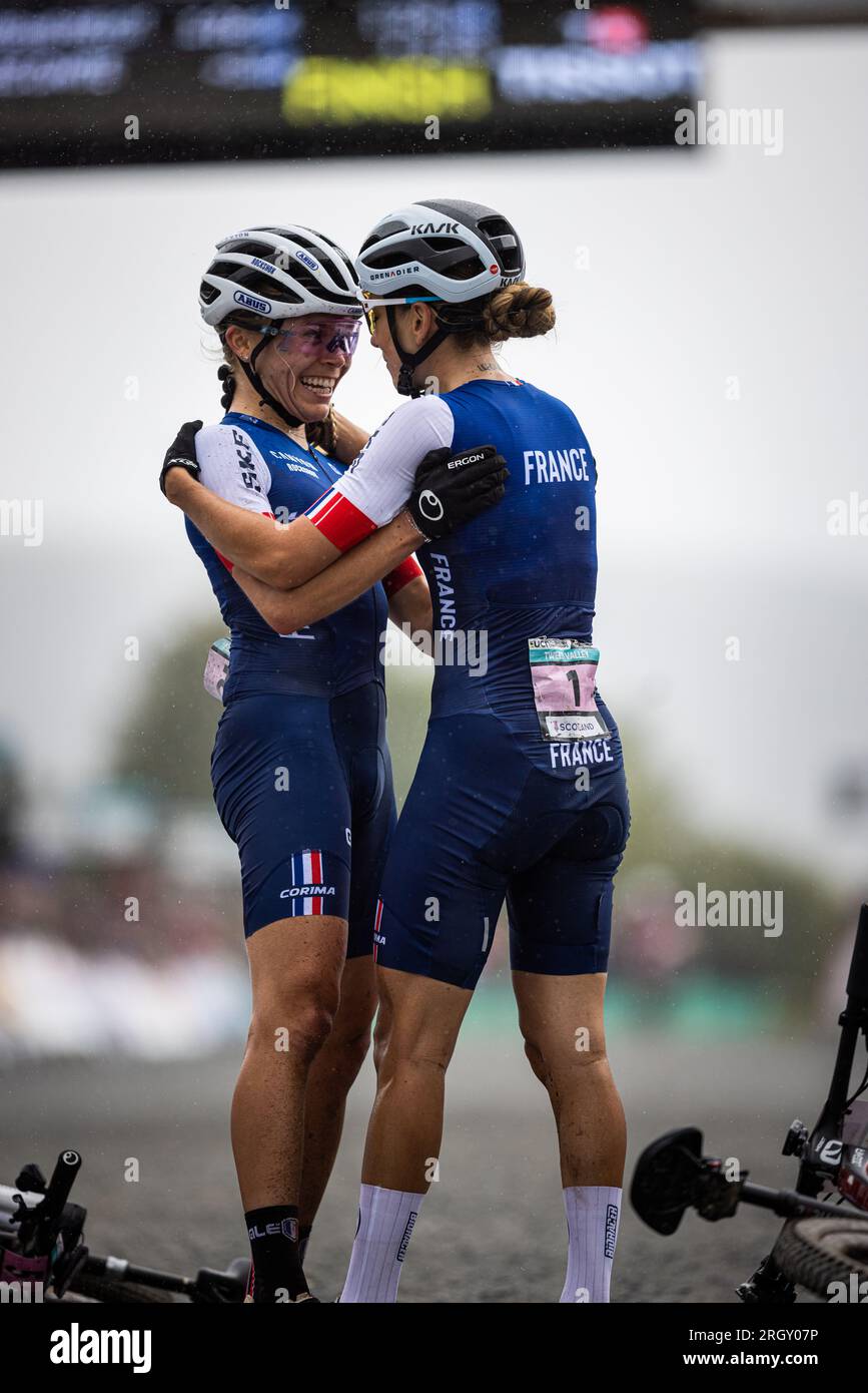 French bikers Pauline Ferrand-Prevot and Loana Lecomte finish first and ...