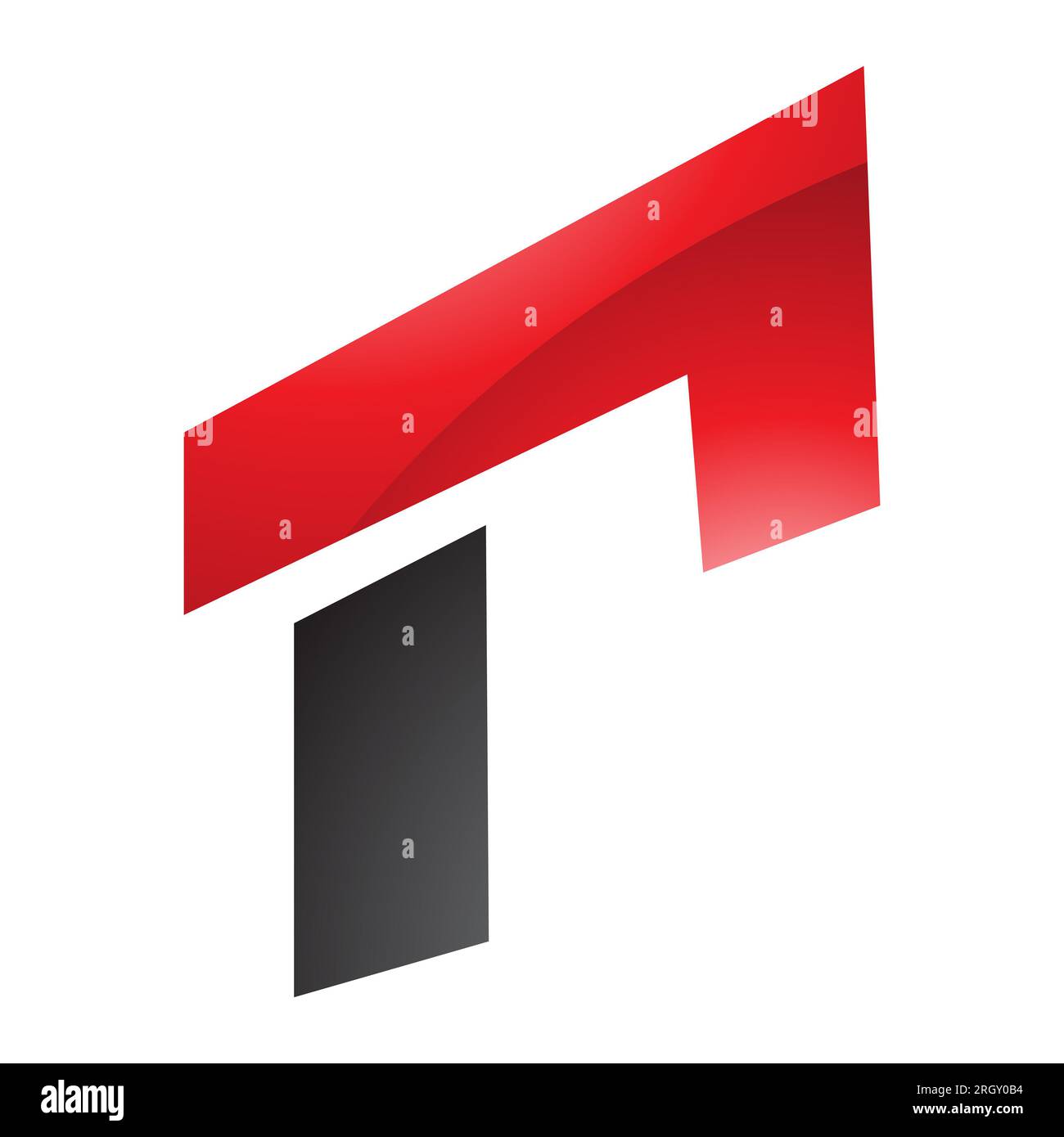 Red and Black Glossy Rectangular Letter R Icon on a White Background ...