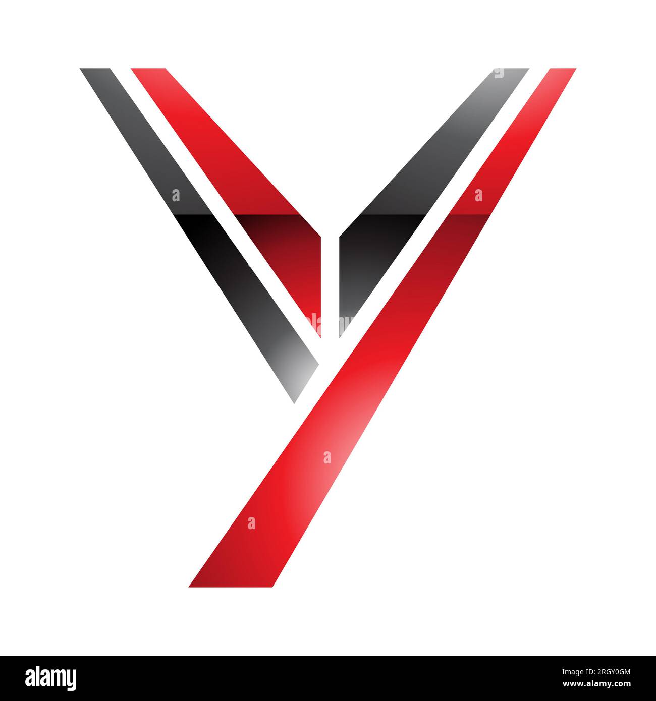 Red and Black Glossy Uppercase Letter Y Icon on a White Background ...