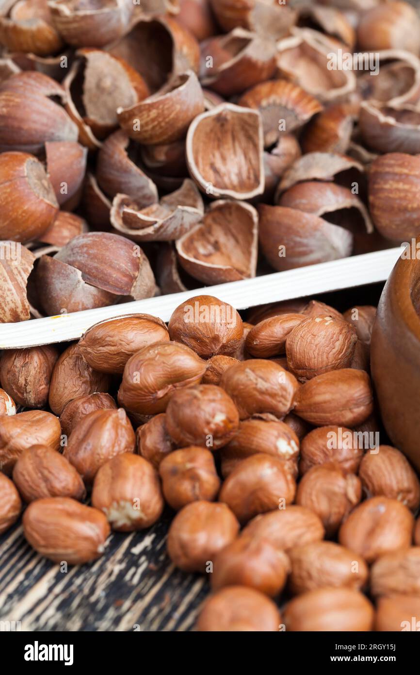 ripe hazelnuts ready for eating, hazelnuts peeled from the shell Stock ...