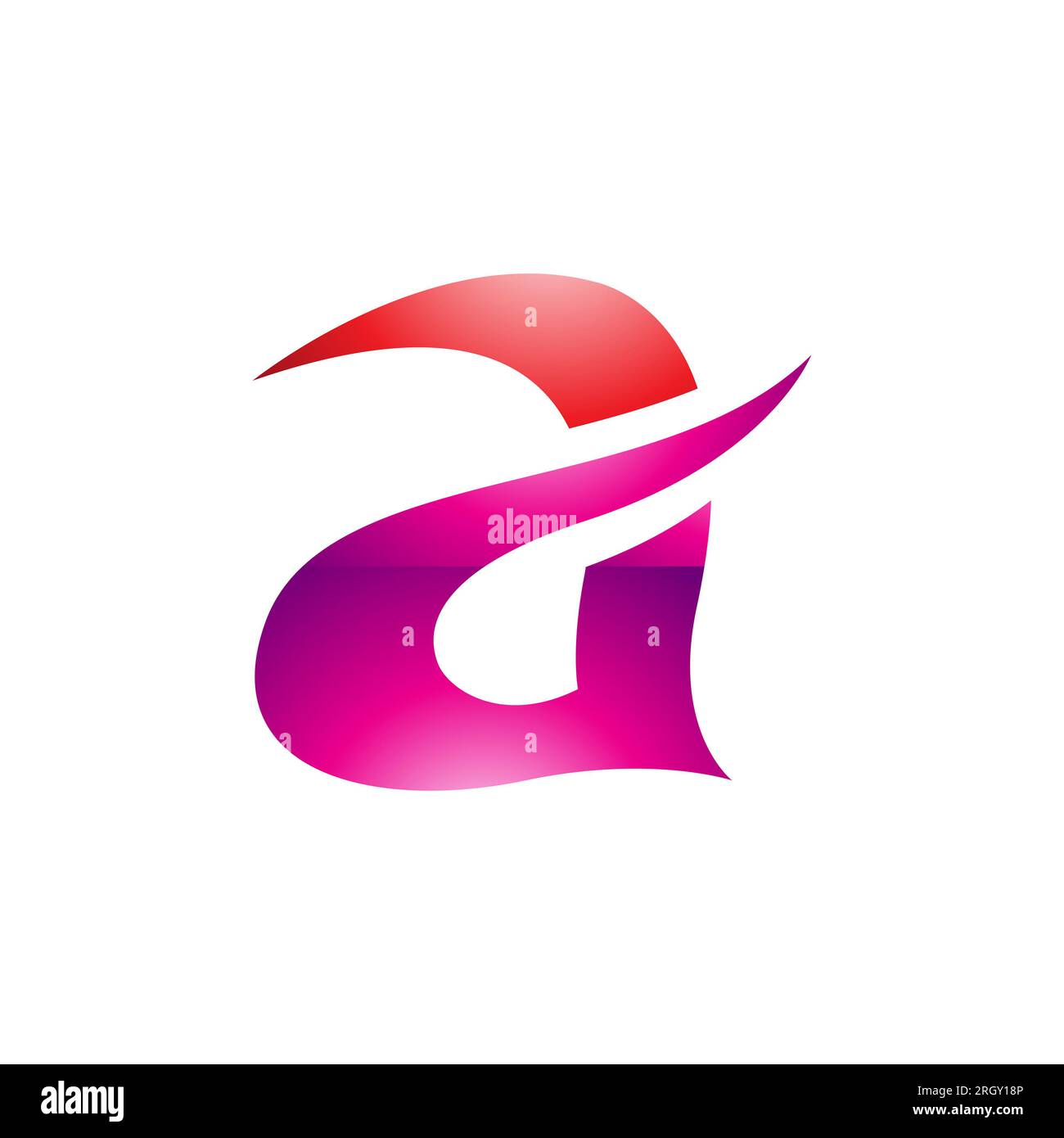 Red and Magenta Glossy Curvy Spikes Letter A Icon on a White Background ...
