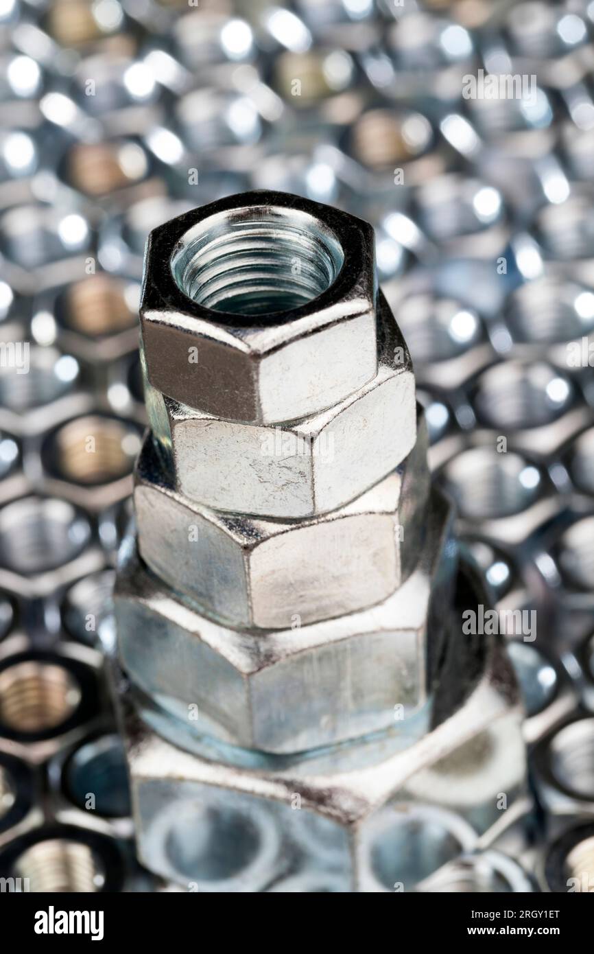 metal steel nuts for installation work , the nut-to-bolt fastening ...