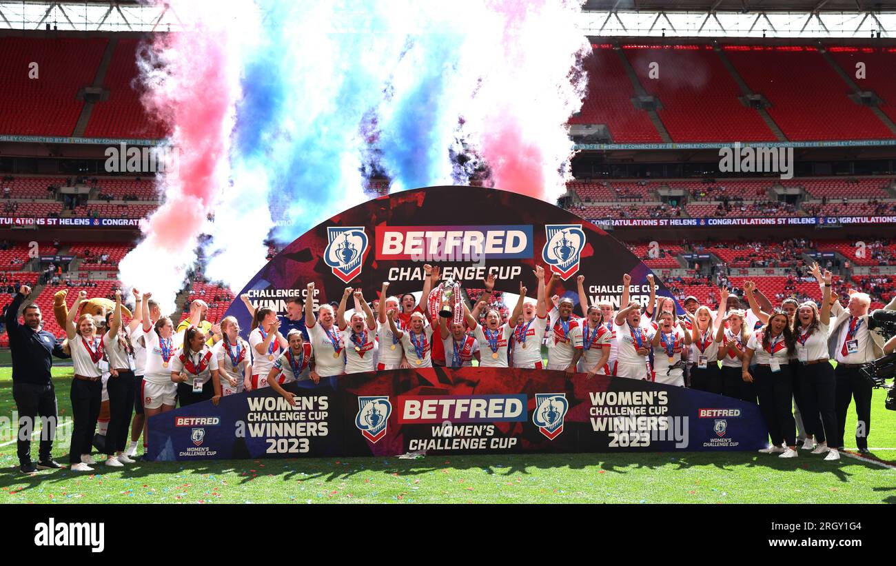 St Helens’ Betfred Women's Challenge Cup winners during the Betfred ...