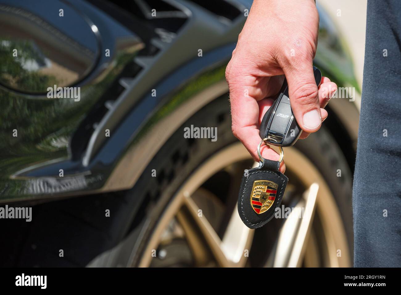 Slovenia, Ljubljana - 27 July 2023: Sports car Porsche GT3 RS key in ...