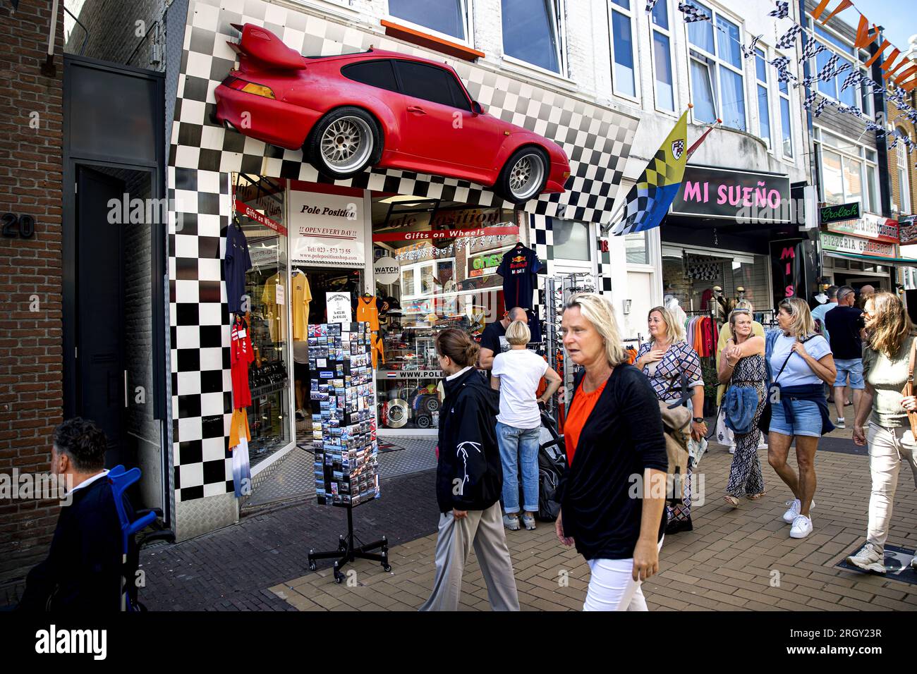 ZANDVOORT - A car souvenir shop in the center of Zandvoort, in the run ...