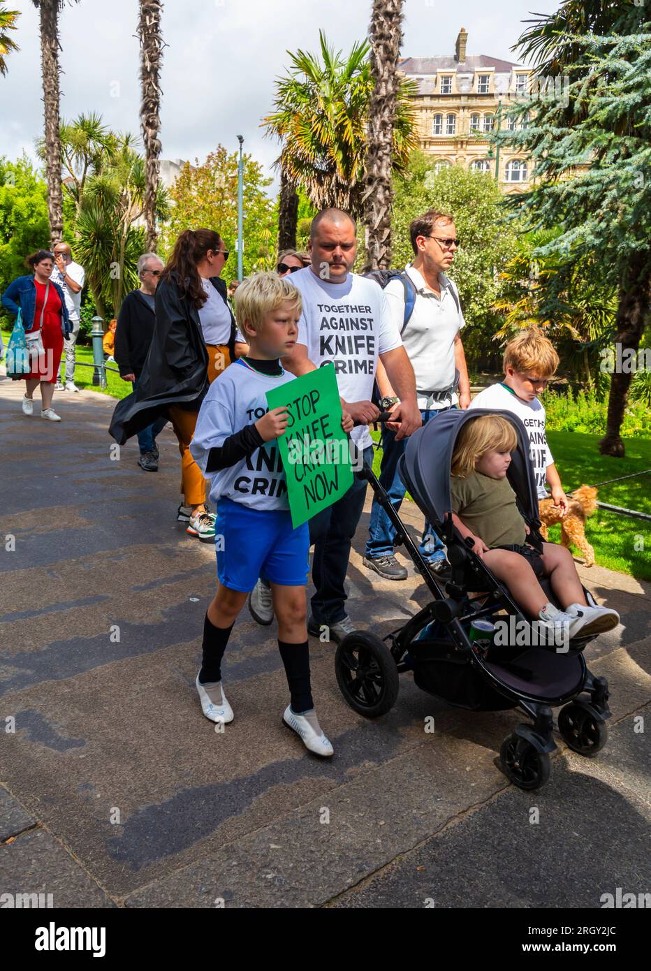 Bournemouth, Dorset, UK.12th August 2023. A march against knife crime ...