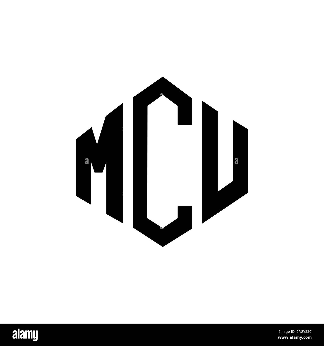 MCU letter logo design with polygon shape. MCU polygon and cube shape ...