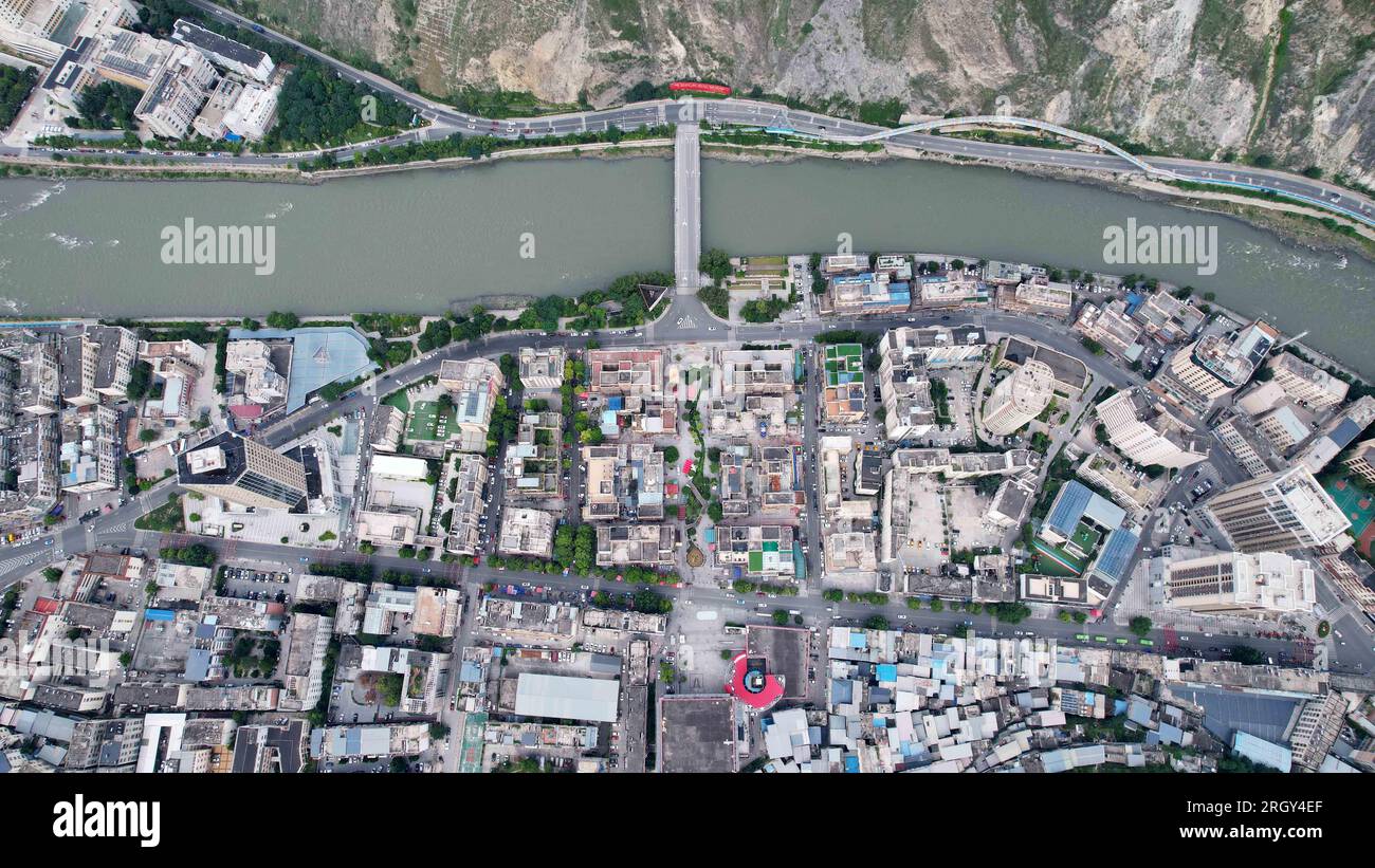 ABA, CHINA - AUGUST 6, 2023 - Aerial photo shows the new appearance of ...