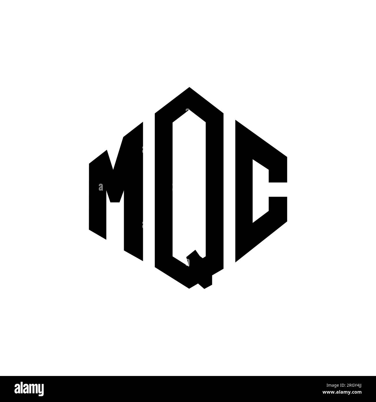 MQC letter logo design with polygon shape. MQC polygon and cube shape ...
