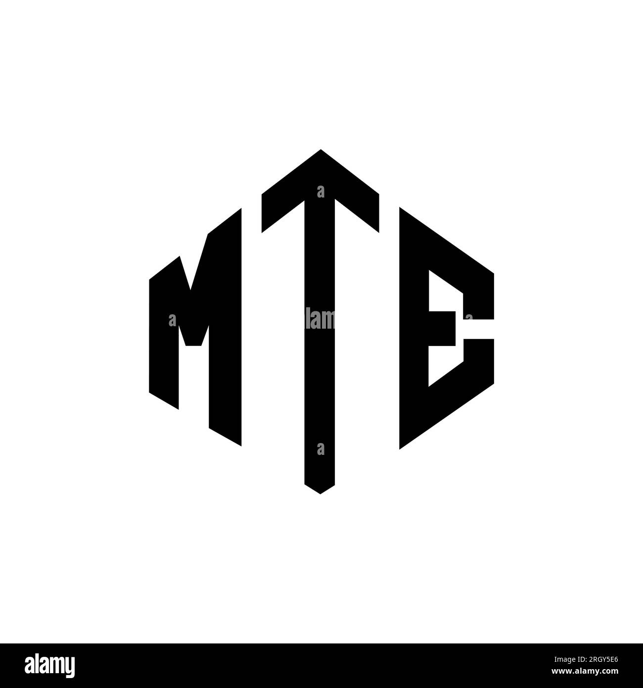 MTE letter logo design with polygon shape. MTE polygon and cube shape ...