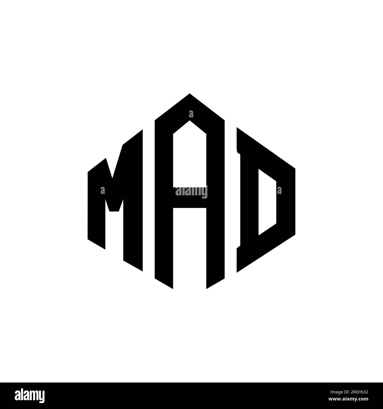MAD letter logo design with polygon shape. MAD polygon and cube shape ...