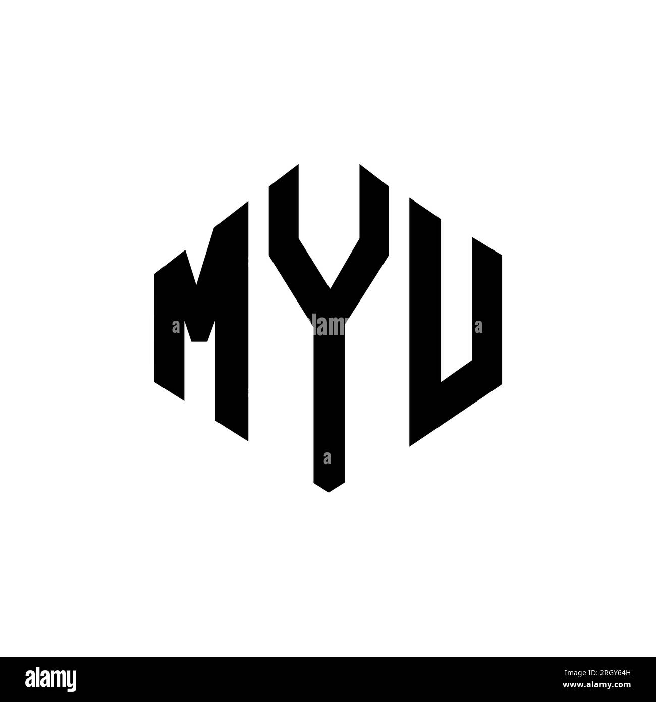 MYU letter logo design with polygon shape. MYU polygon and cube shape ...