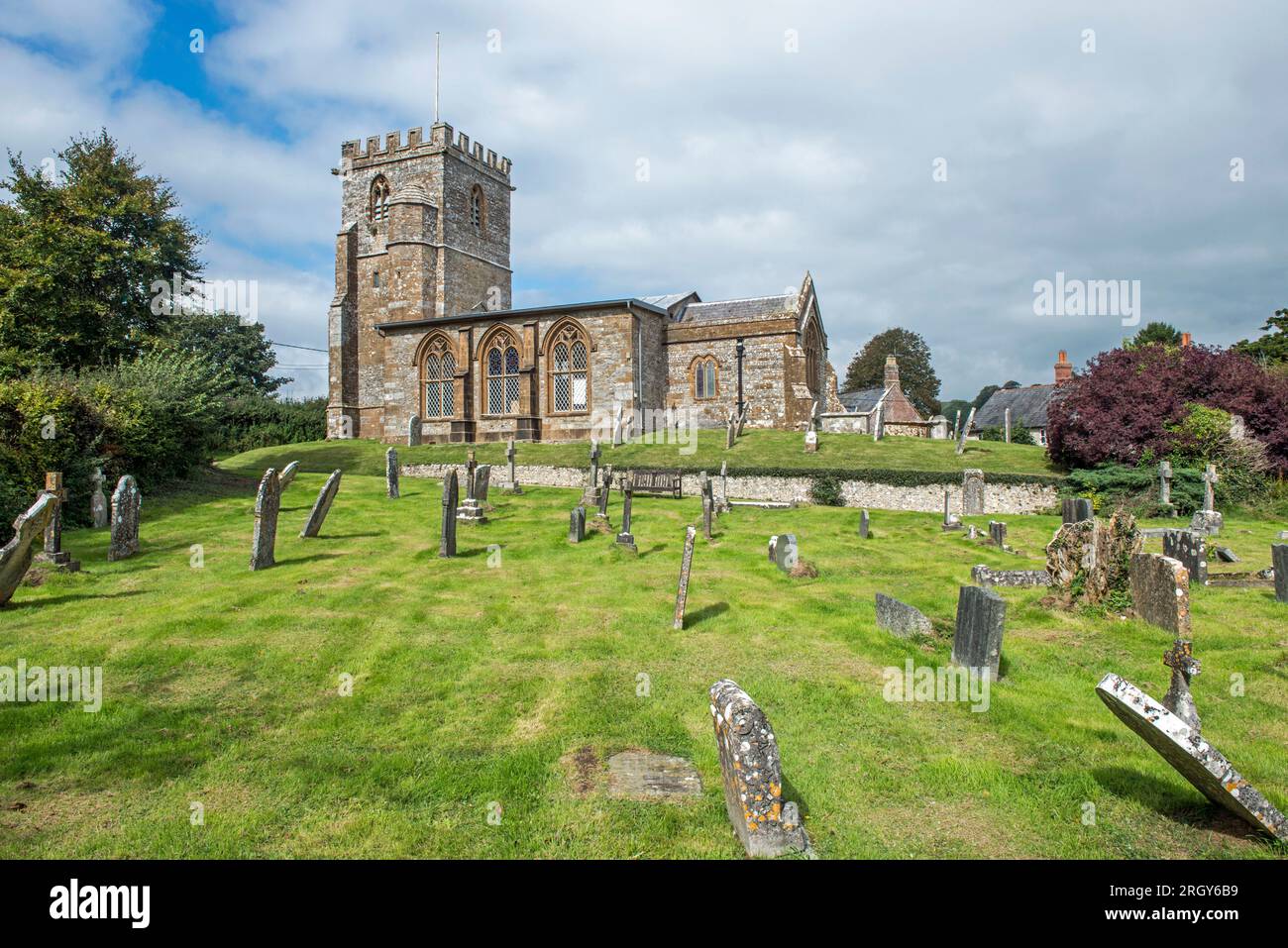 Church of St Andrew and St Peter and the churchyard in the village of ...