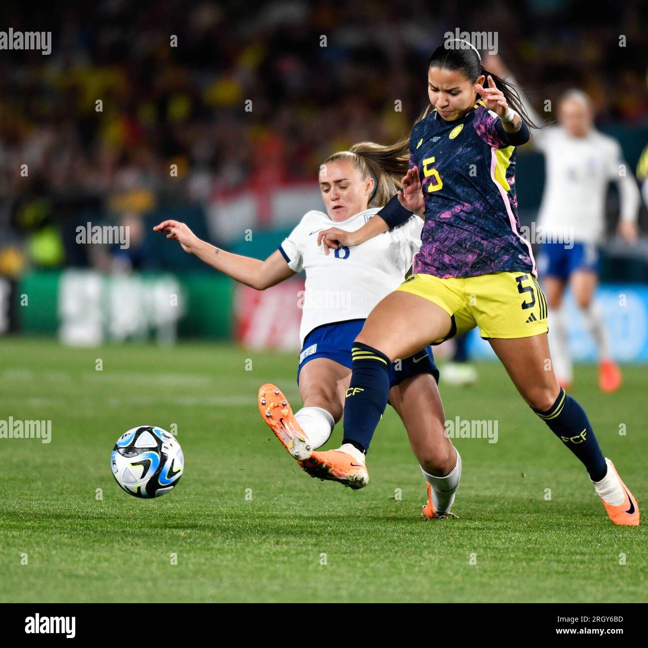 Sydney, Australia. 12th August 2023. England's Georgia Stanway tackling ...