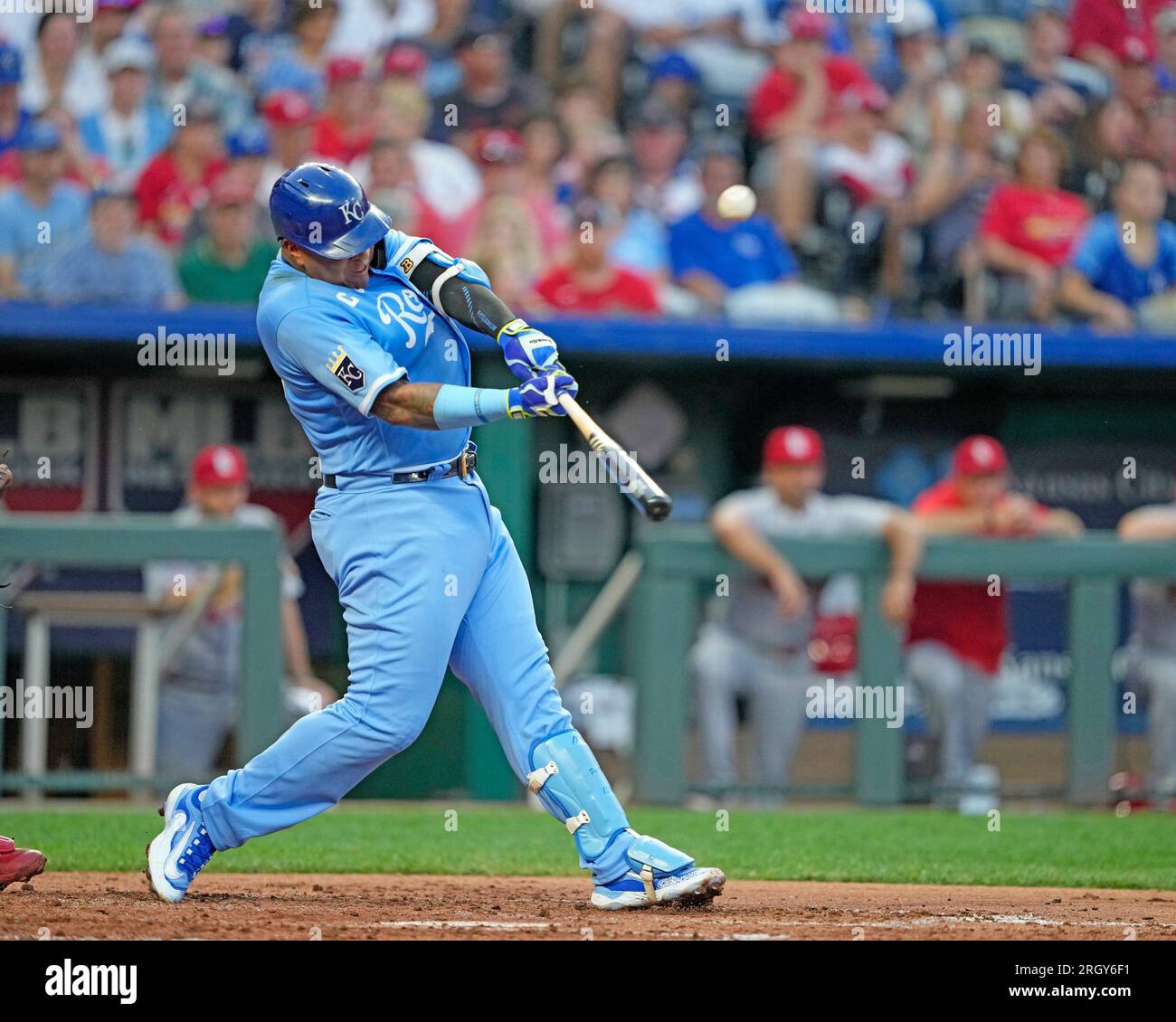 Kansas, USA. 11th Aug, 2023. AUG 11, 2023: Kansas City Royals catcher ...