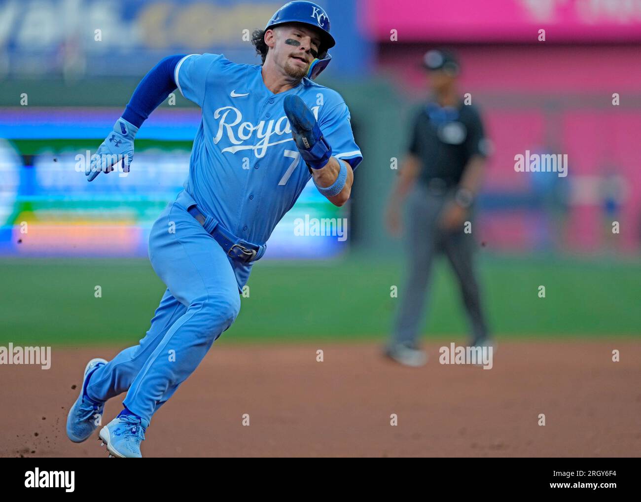 Kansas, USA. 11th Aug, 2023. AUG 11, 2023: Kansas City Royals shortstop ...