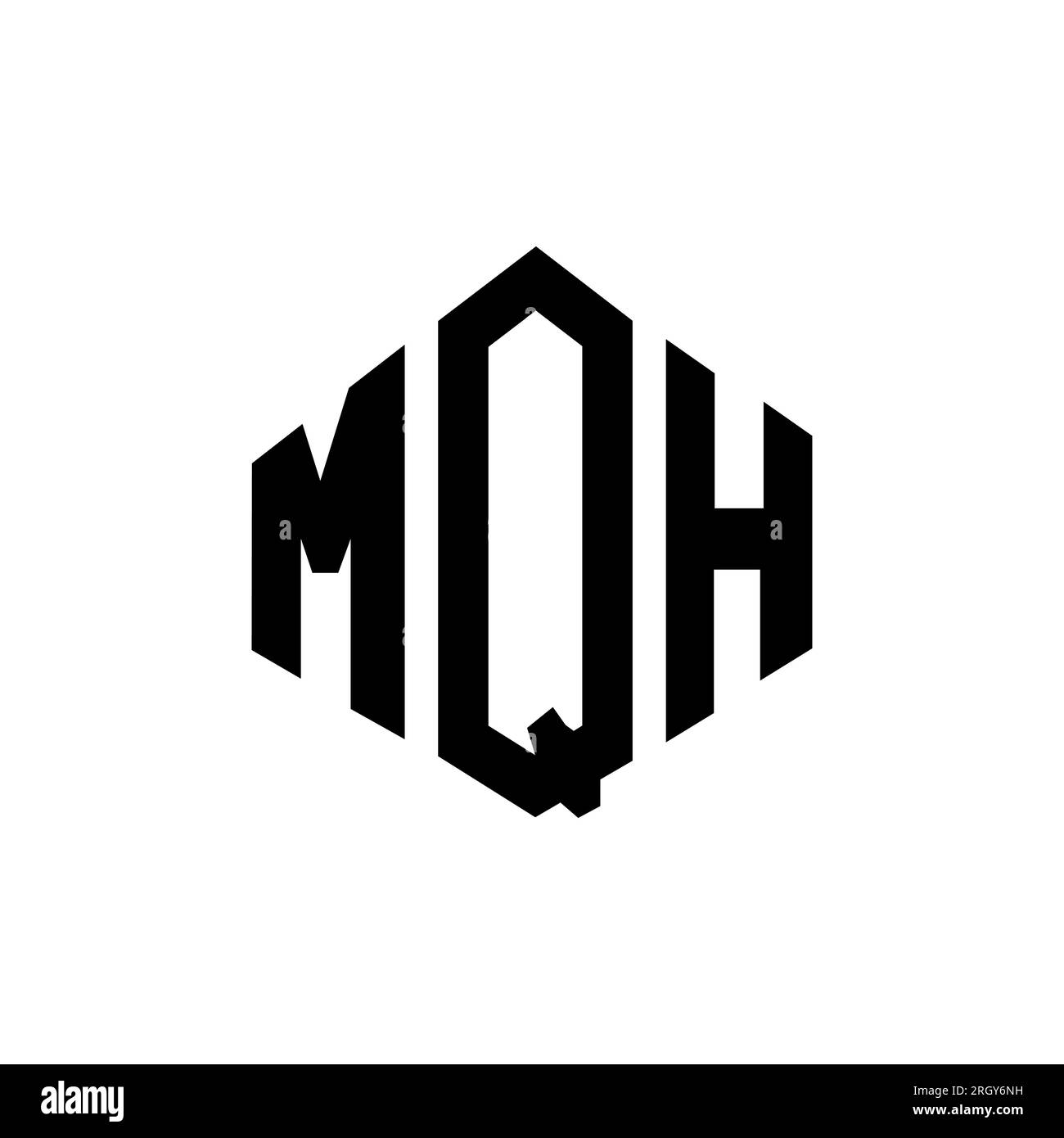 MQH letter logo design with polygon shape. MQH polygon and cube shape ...