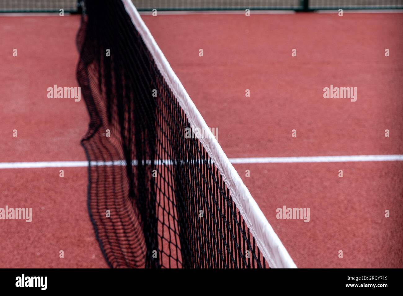 detail of the net of a red paddle tennis court, racket sports courts ...