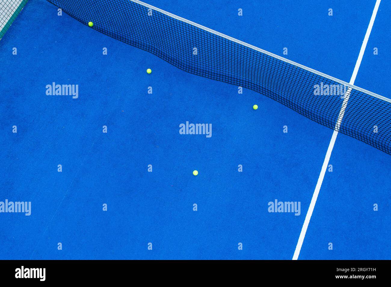 aerial view of the blue paddle tennis court, racket sport concept Stock ...