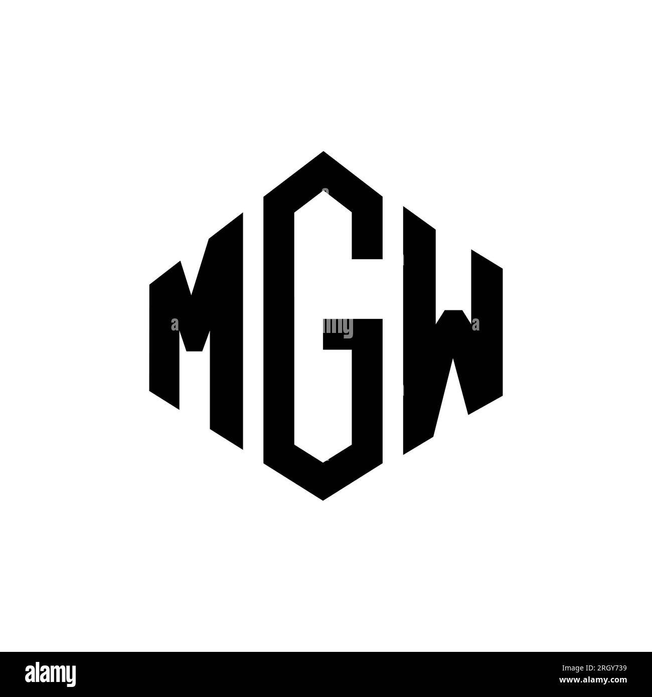 MGW letter logo design with polygon shape. MGW polygon and cube shape ...