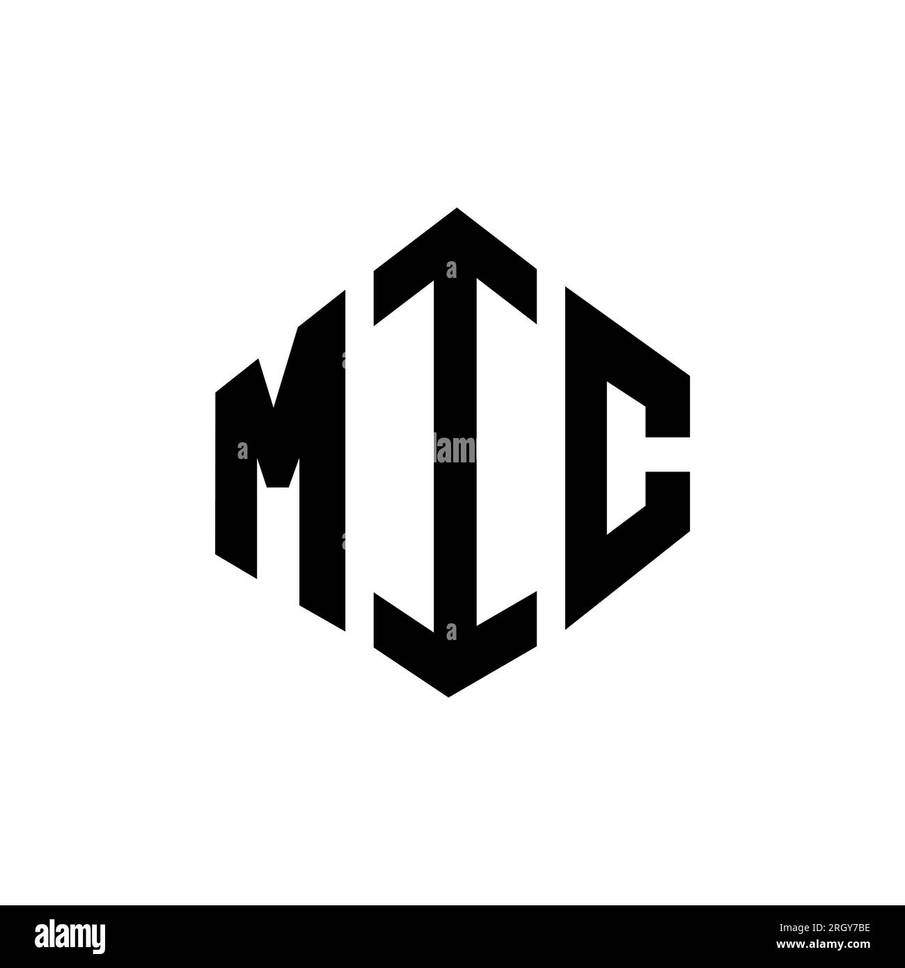 MIC letter logo design with polygon shape. MIC polygon and cube shape ...