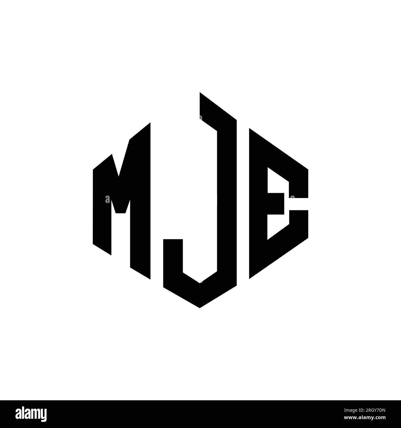 MJE letter logo design with polygon shape. MJE polygon and cube shape ...