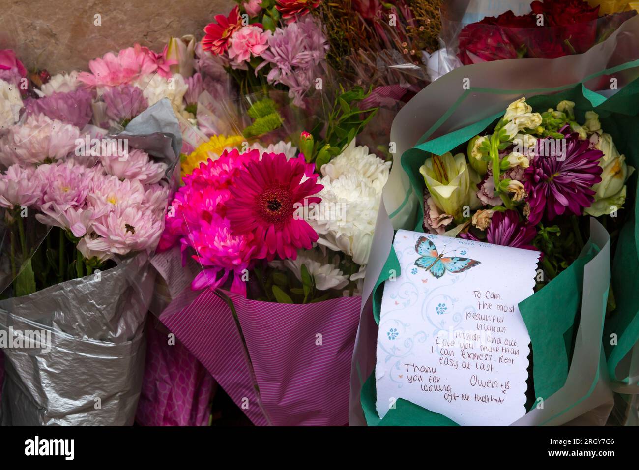 Bournemouth, Dorset, UK. 12th August 2023. Tributes left for 18 year ...