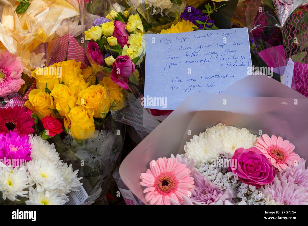 Bournemouth, Dorset, UK. 12th August 2023. Tributes left for 18 year ...