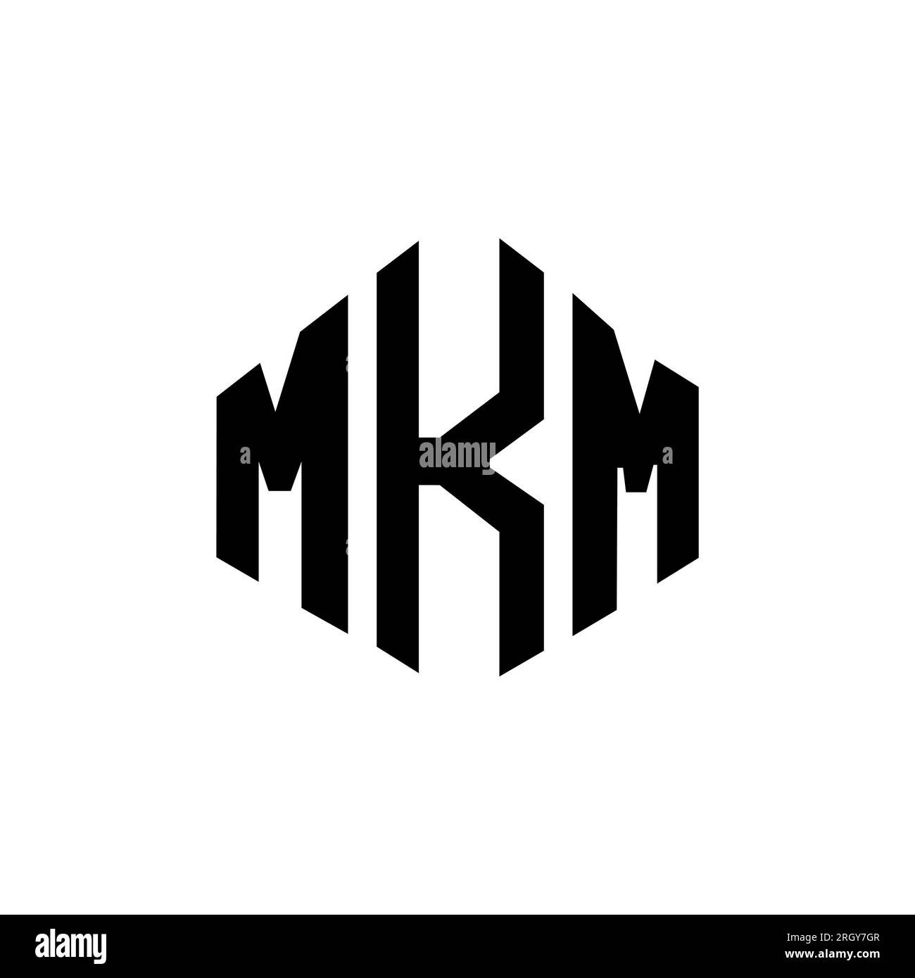 MKM letter logo design with polygon shape. MKM polygon and cube shape ...