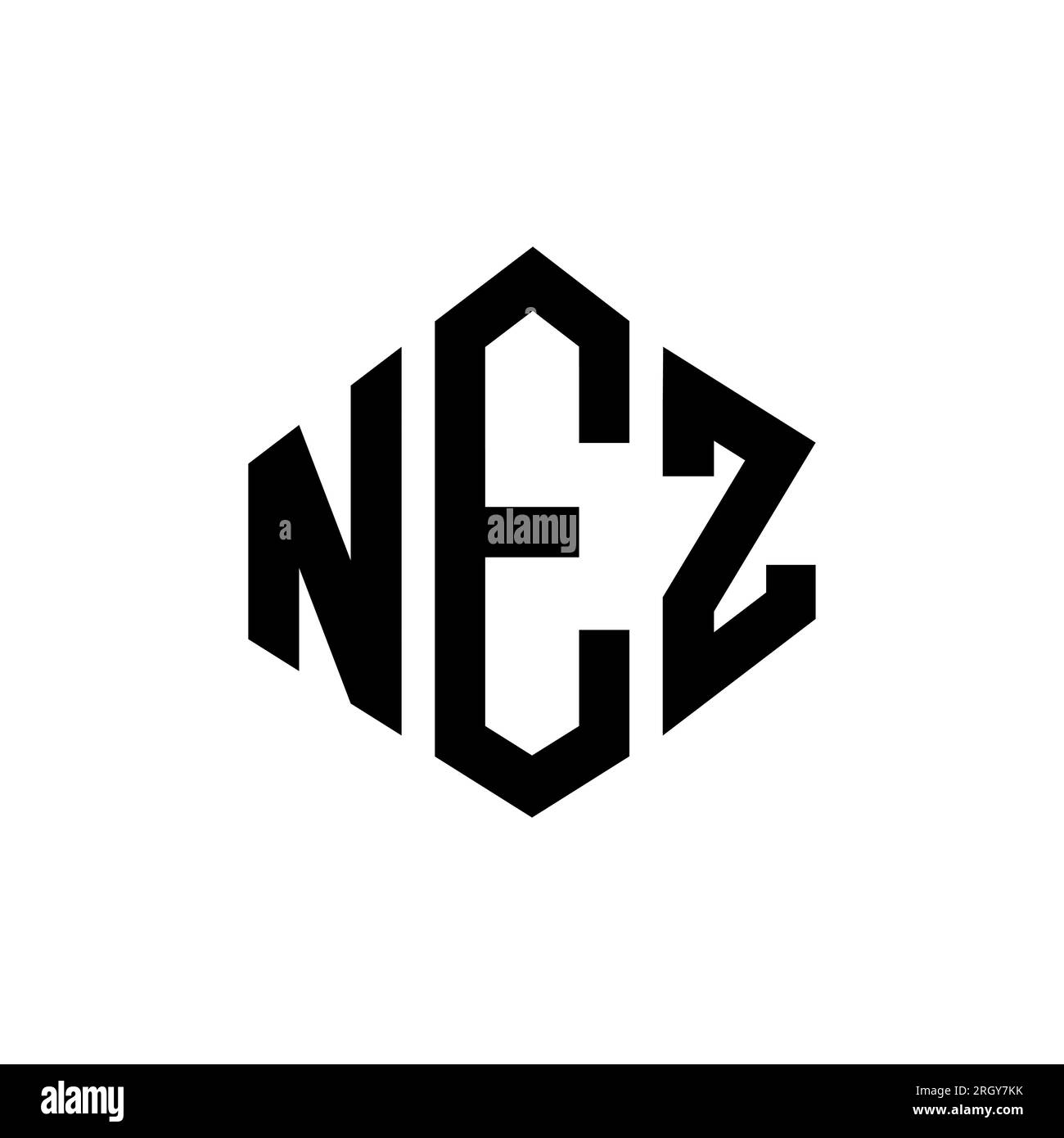 NEZ letter logo design with polygon shape. NEZ polygon and cube shape ...