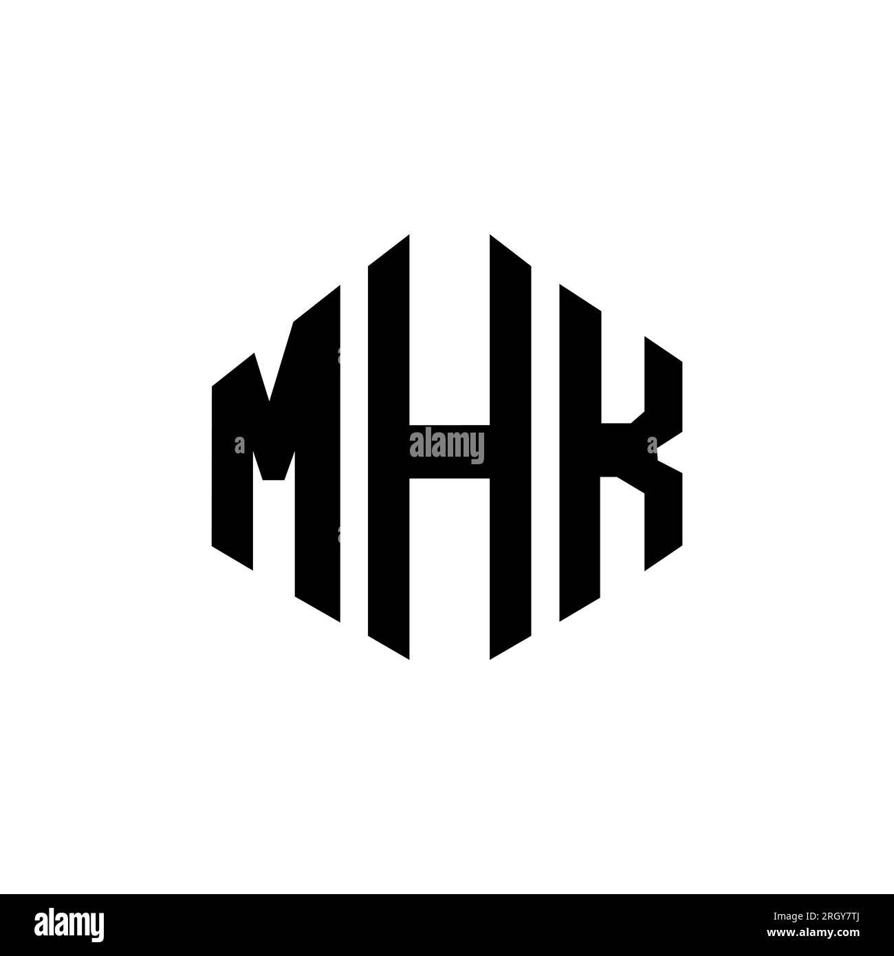 MHK letter logo design with polygon shape. MHK polygon and cube shape logo design. MHK hexagon ...