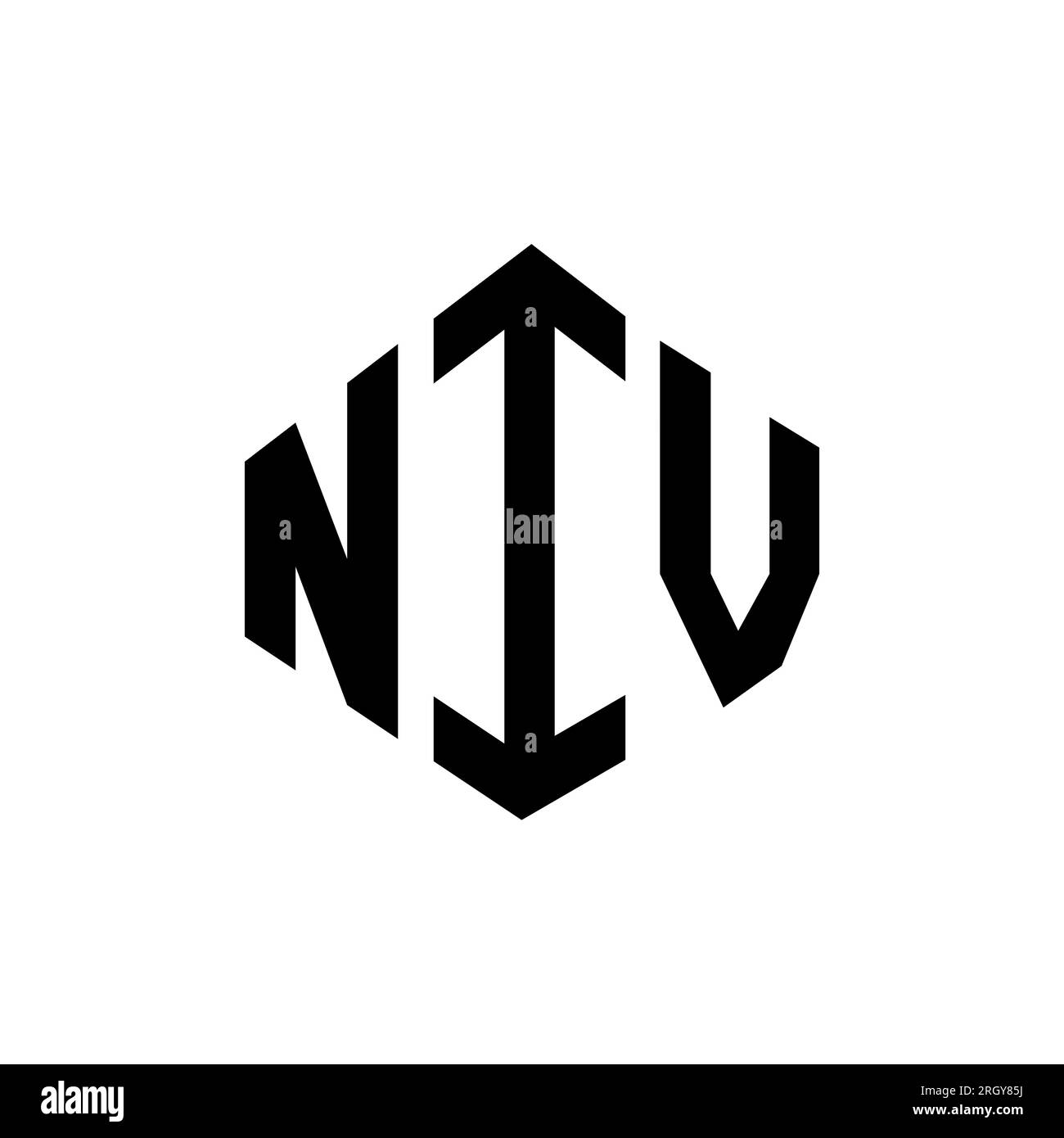 NIV letter logo design with polygon shape. NIV polygon and cube shape ...