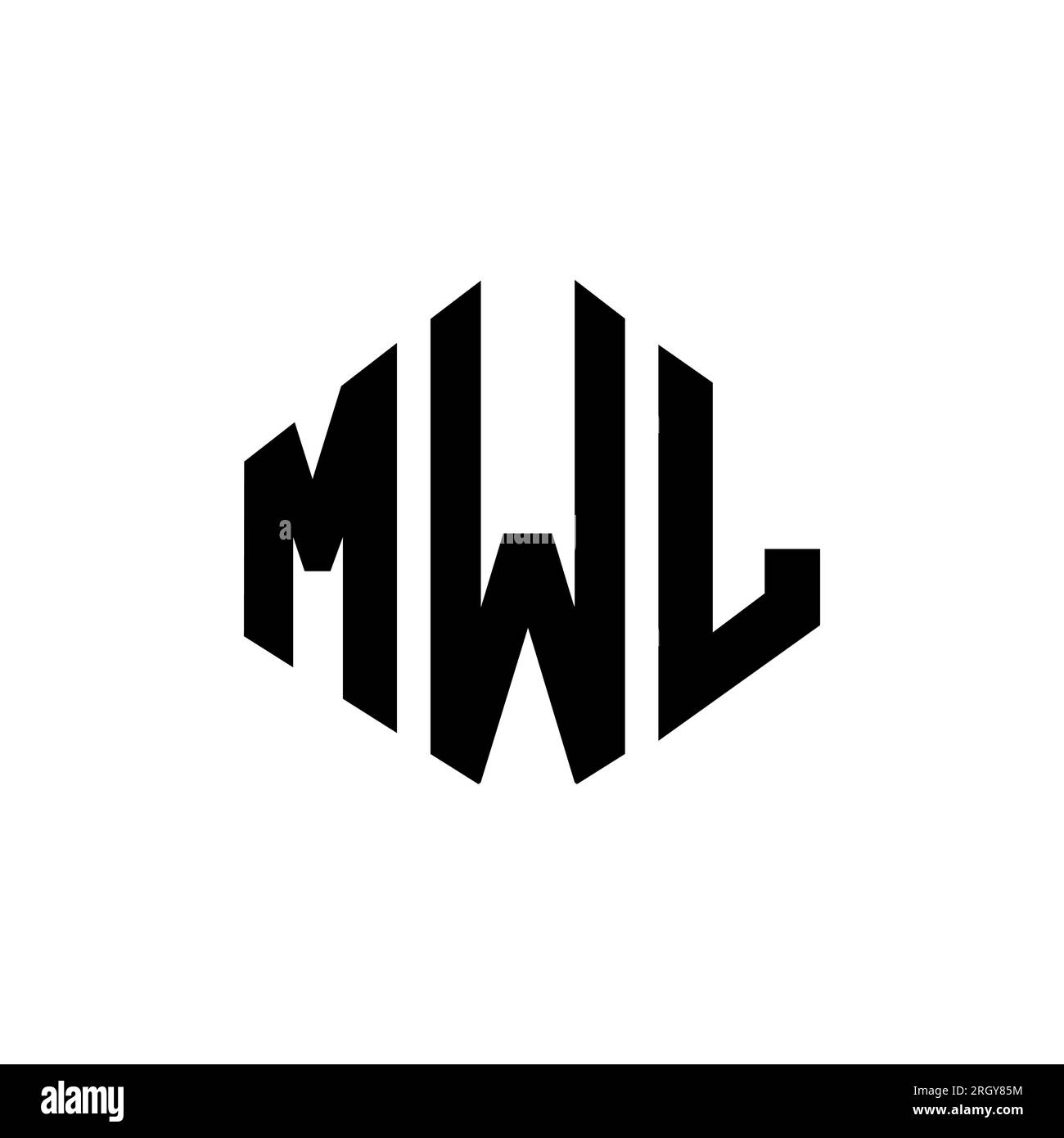 MWL letter logo design with polygon shape. MWL polygon and cube shape ...