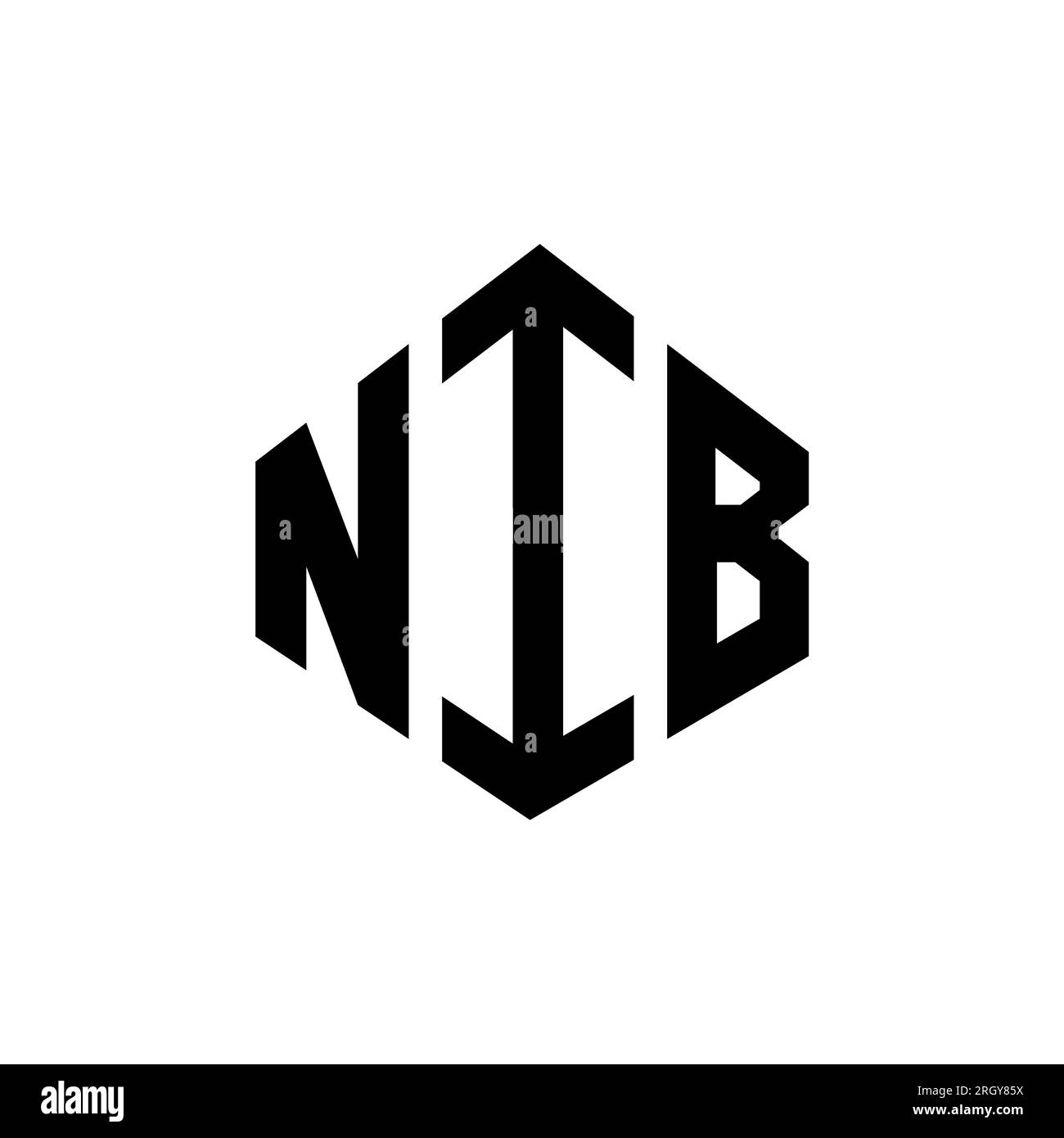 NIB letter logo design with polygon shape. NIB polygon and cube shape ...
