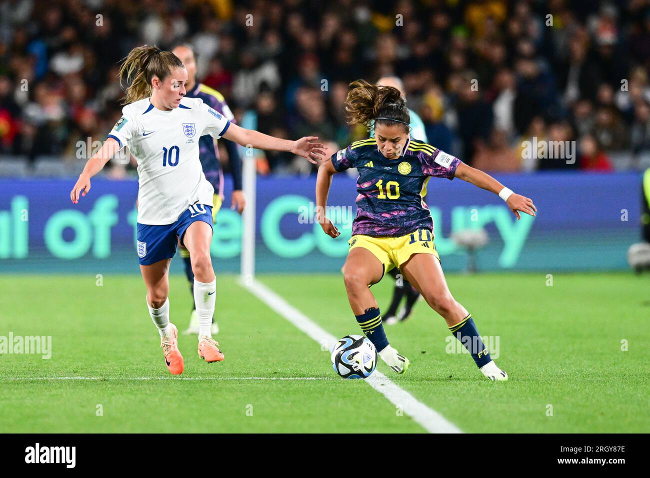 Sydney, Australia. 12th Aug, 2023. Ella Ann Toone (L) of England women ...