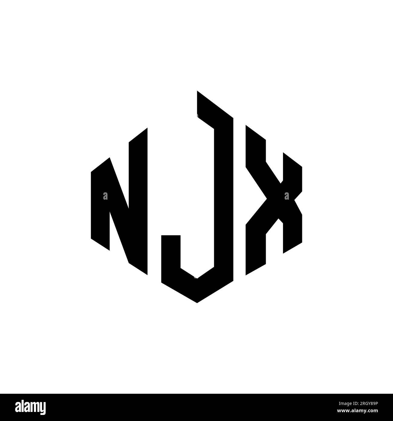 NJX letter logo design with polygon shape. NJX polygon and cube shape ...