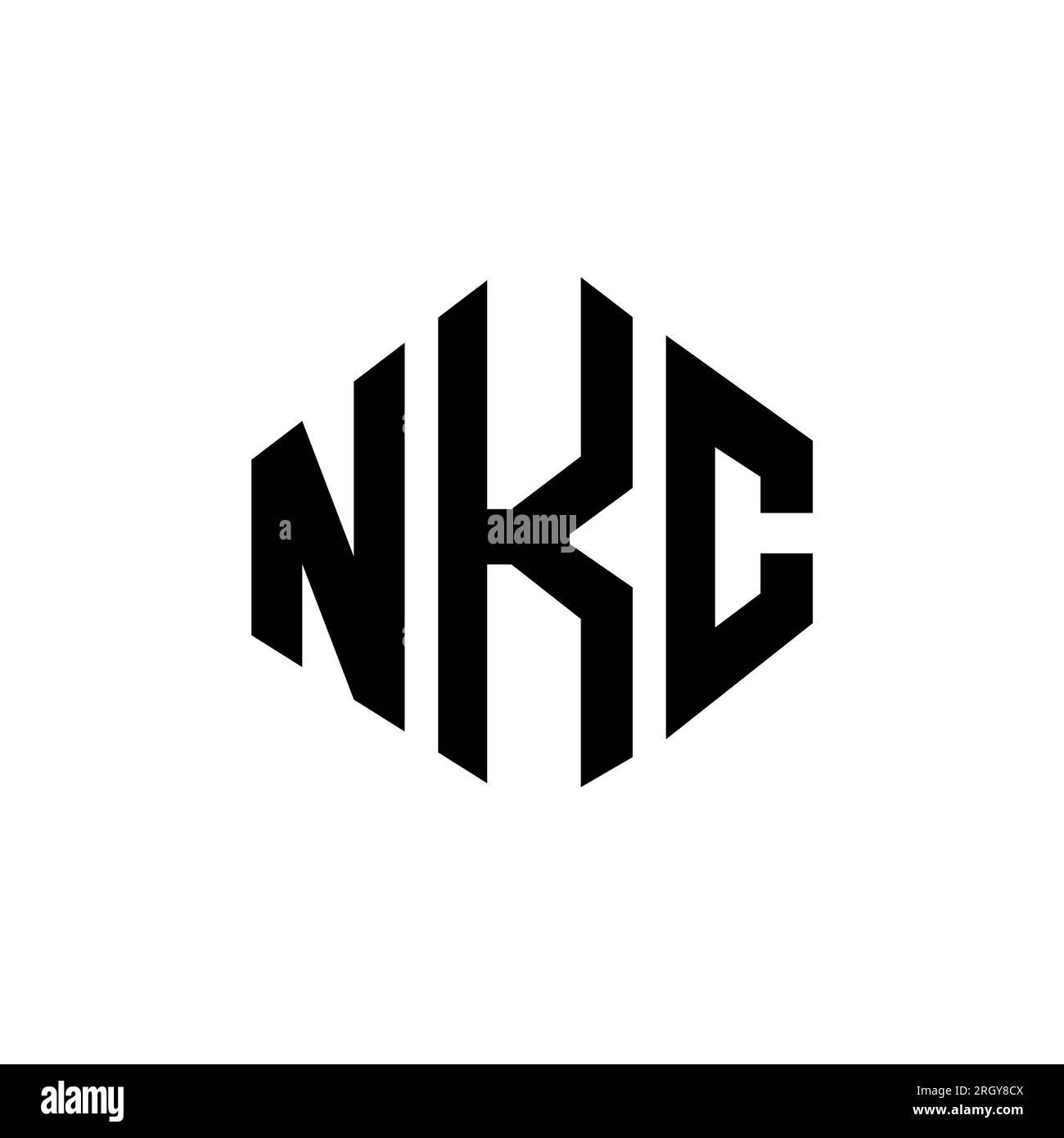 NKC letter logo design with polygon shape. NKC polygon and cube shape ...