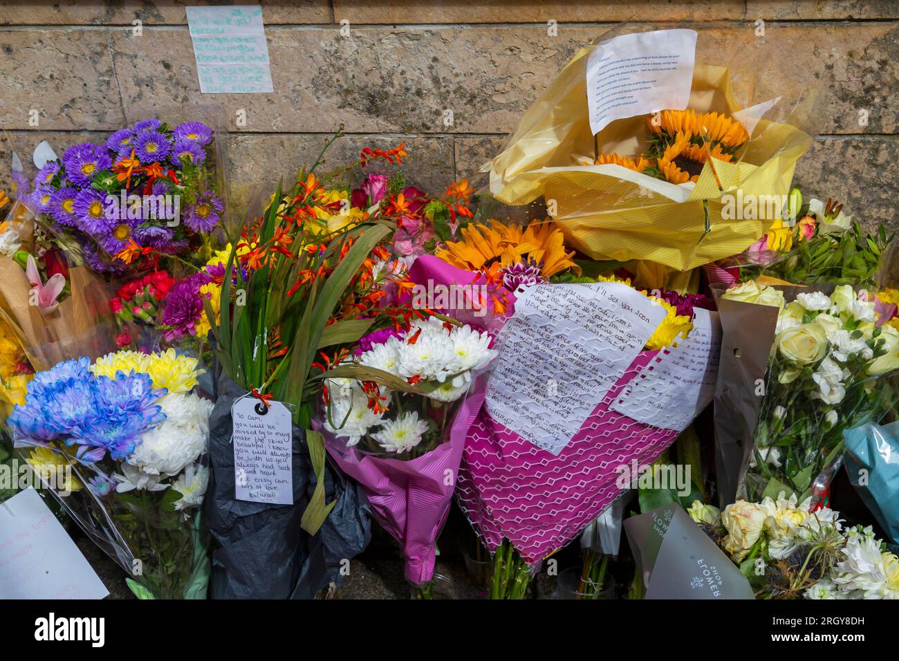 Bournemouth, Dorset, UK. 12th August 2023. Tributes left for 18 year ...