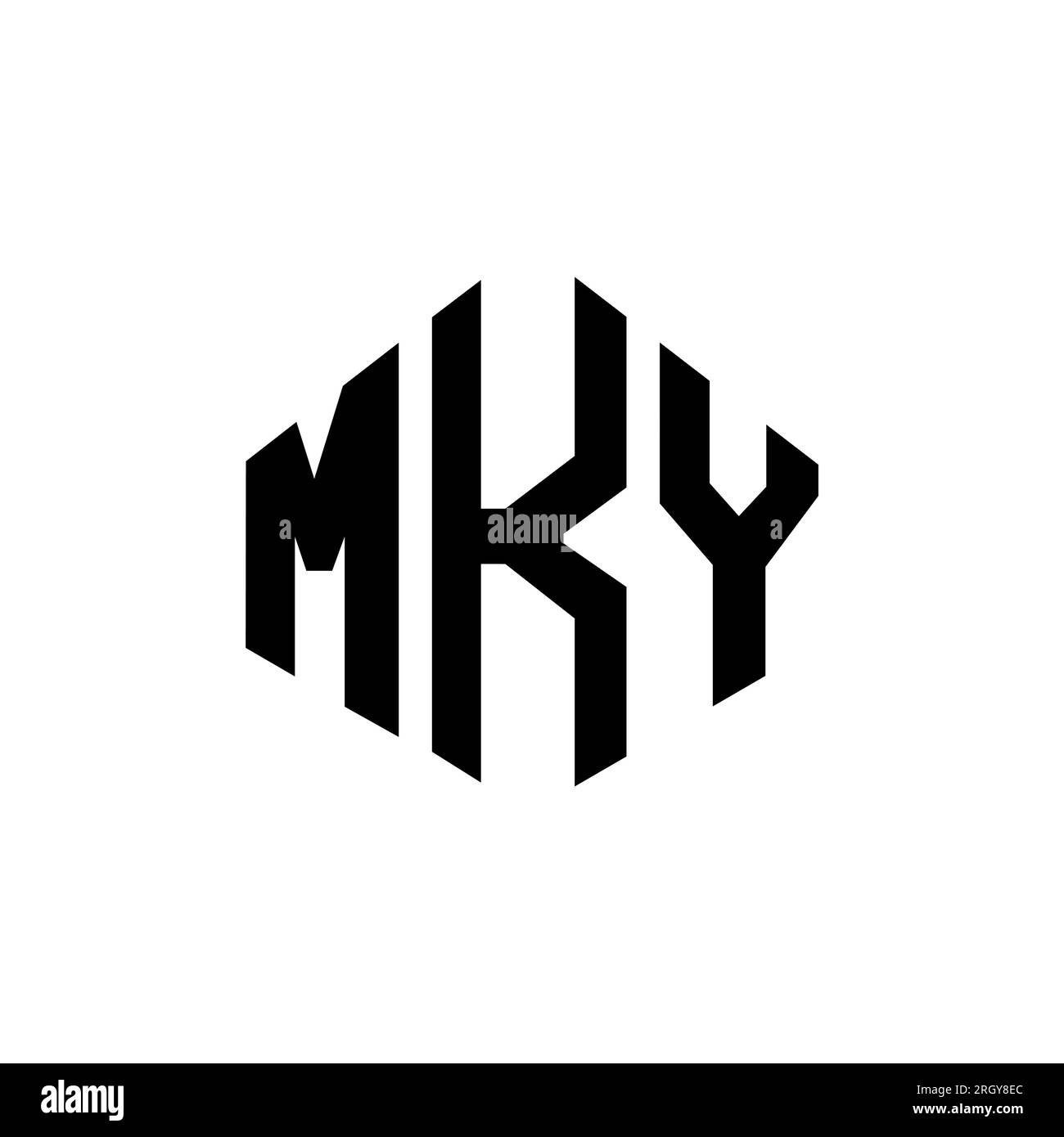 MKY letter logo design with polygon shape. MKY polygon and cube shape ...