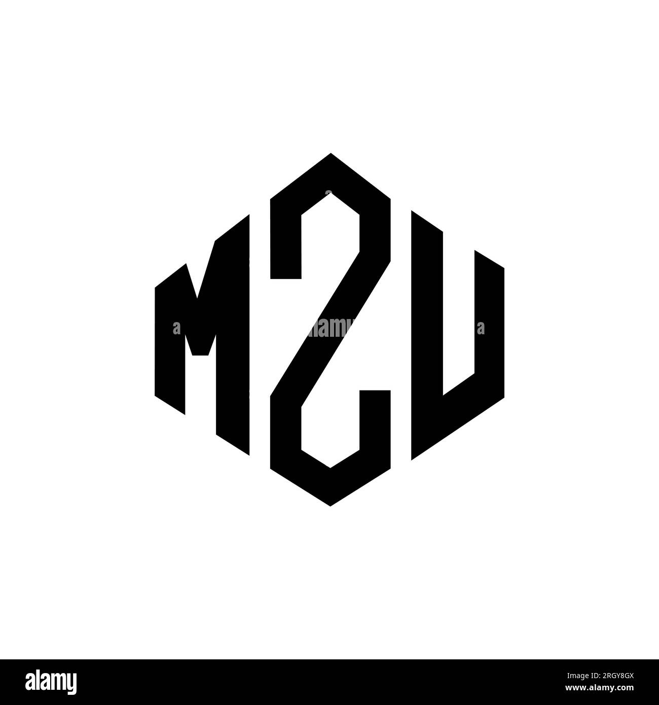 MZU letter logo design with polygon shape. MZU polygon and cube shape ...