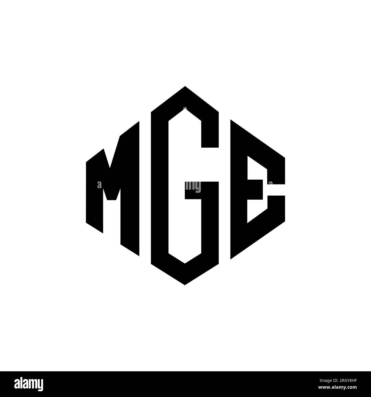 MGE letter logo design with polygon shape. MGE polygon and cube shape ...
