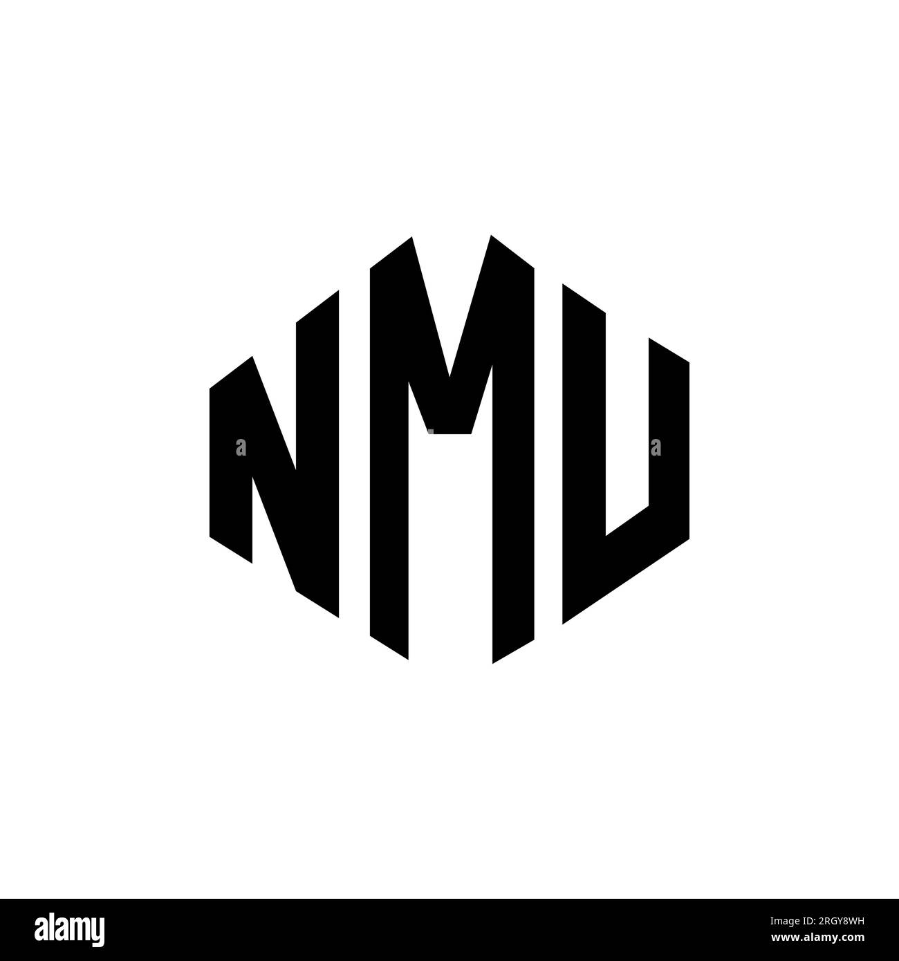 NMU letter logo design with polygon shape. NMU polygon and cube shape ...