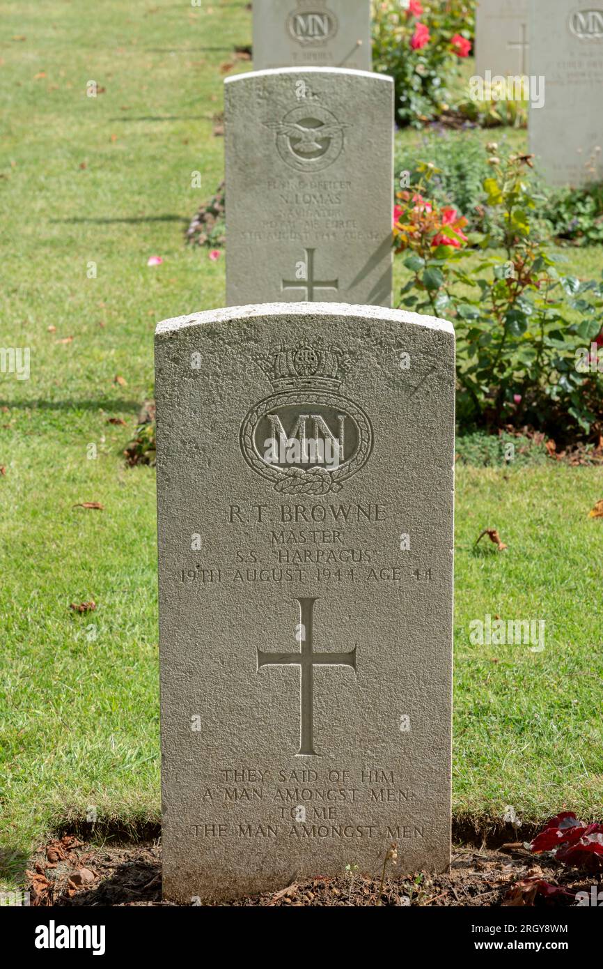 Ryes, France - 07 24 2023: Bazenville British Military Cemetery. View ...