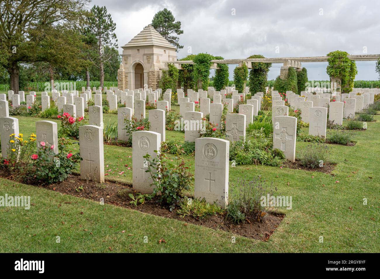 Ryes, France - 07 24 2023: Bazenville British Military Cemetery. View ...