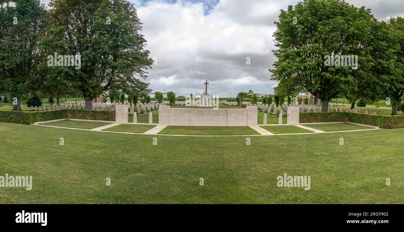 Ryes, France - 07 24 2023: Bazenville British Military Cemetery. View ...