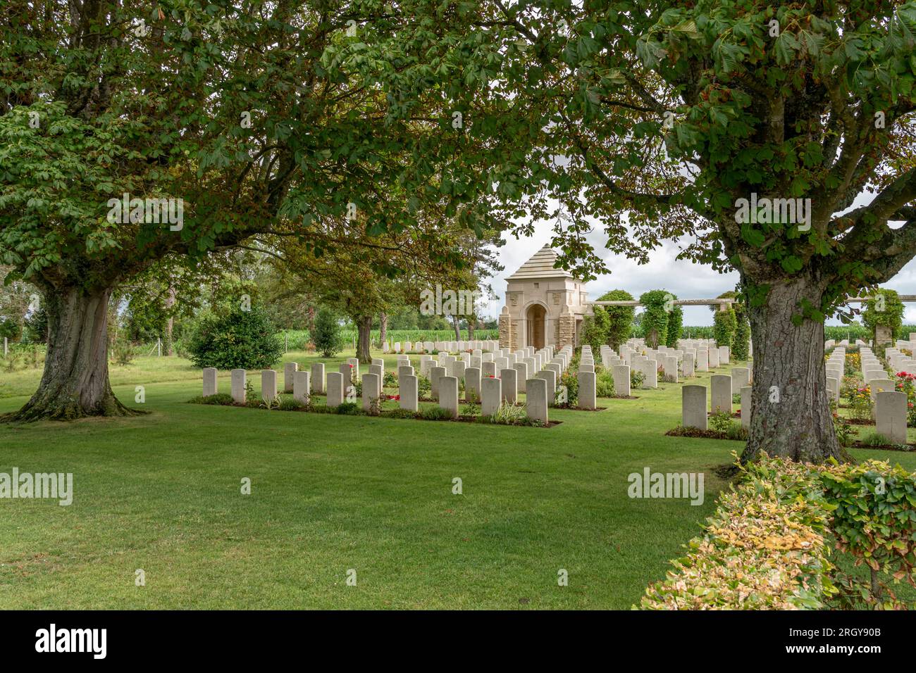 Ryes, France - 07 24 2023: Bazenville British Military Cemetery. View ...