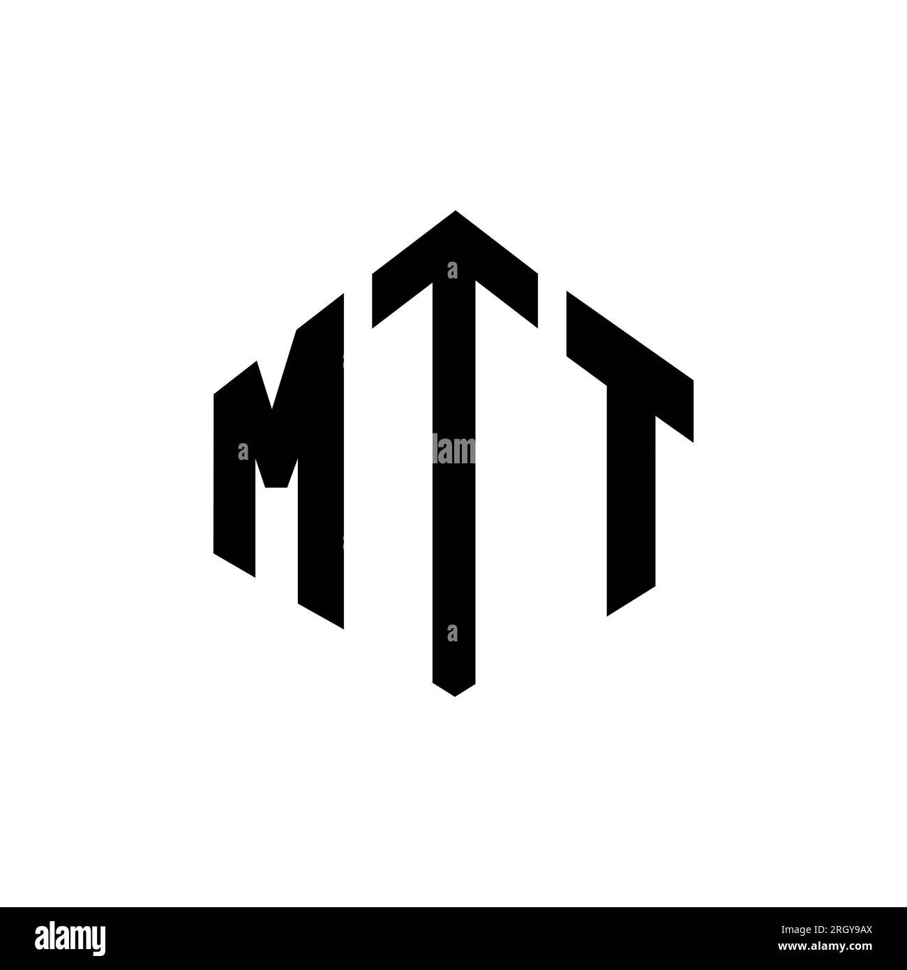 MTT letter logo design with polygon shape. MTT polygon and cube shape ...