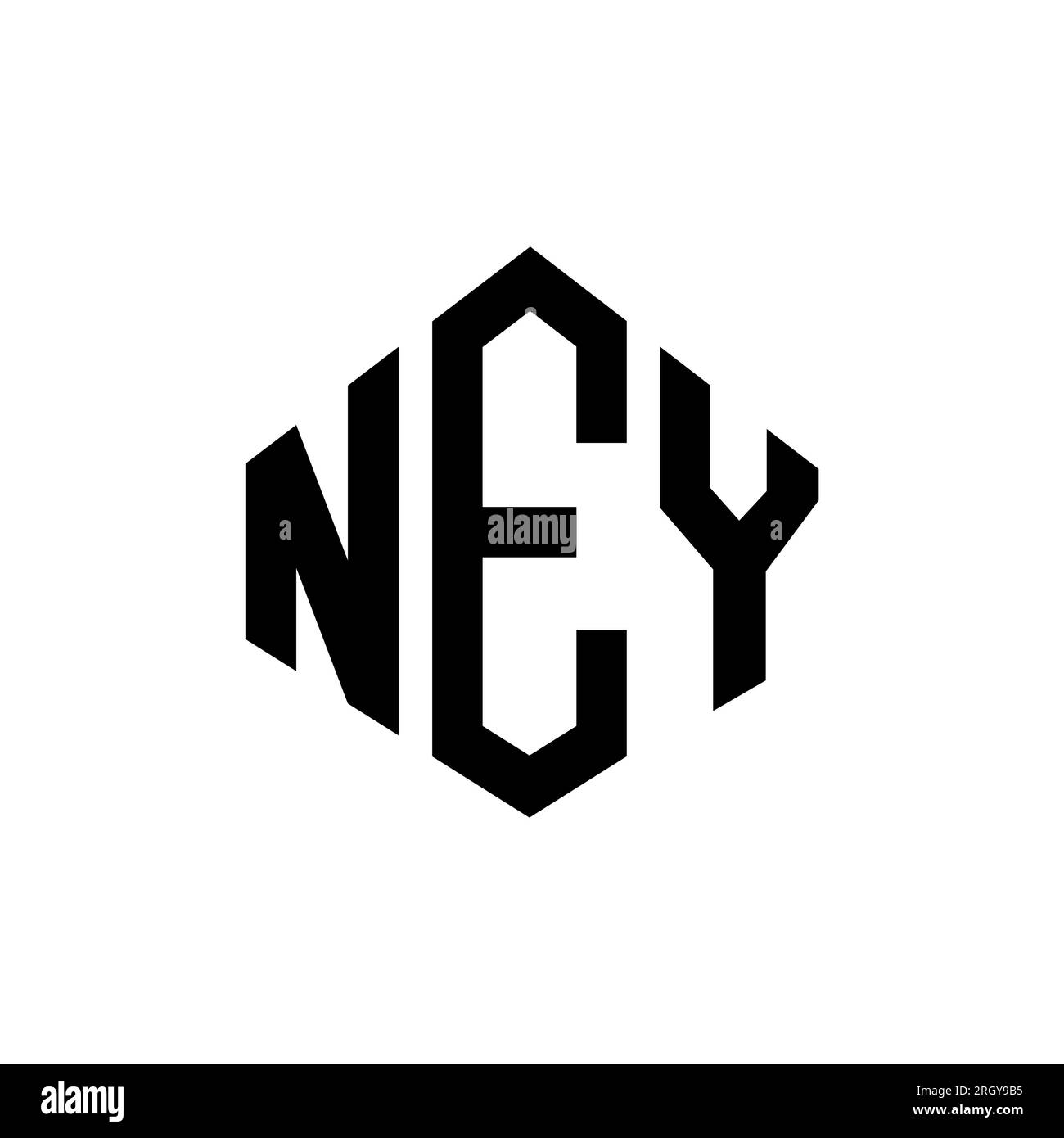 NEY letter logo design with polygon shape. NEY polygon and cube shape ...