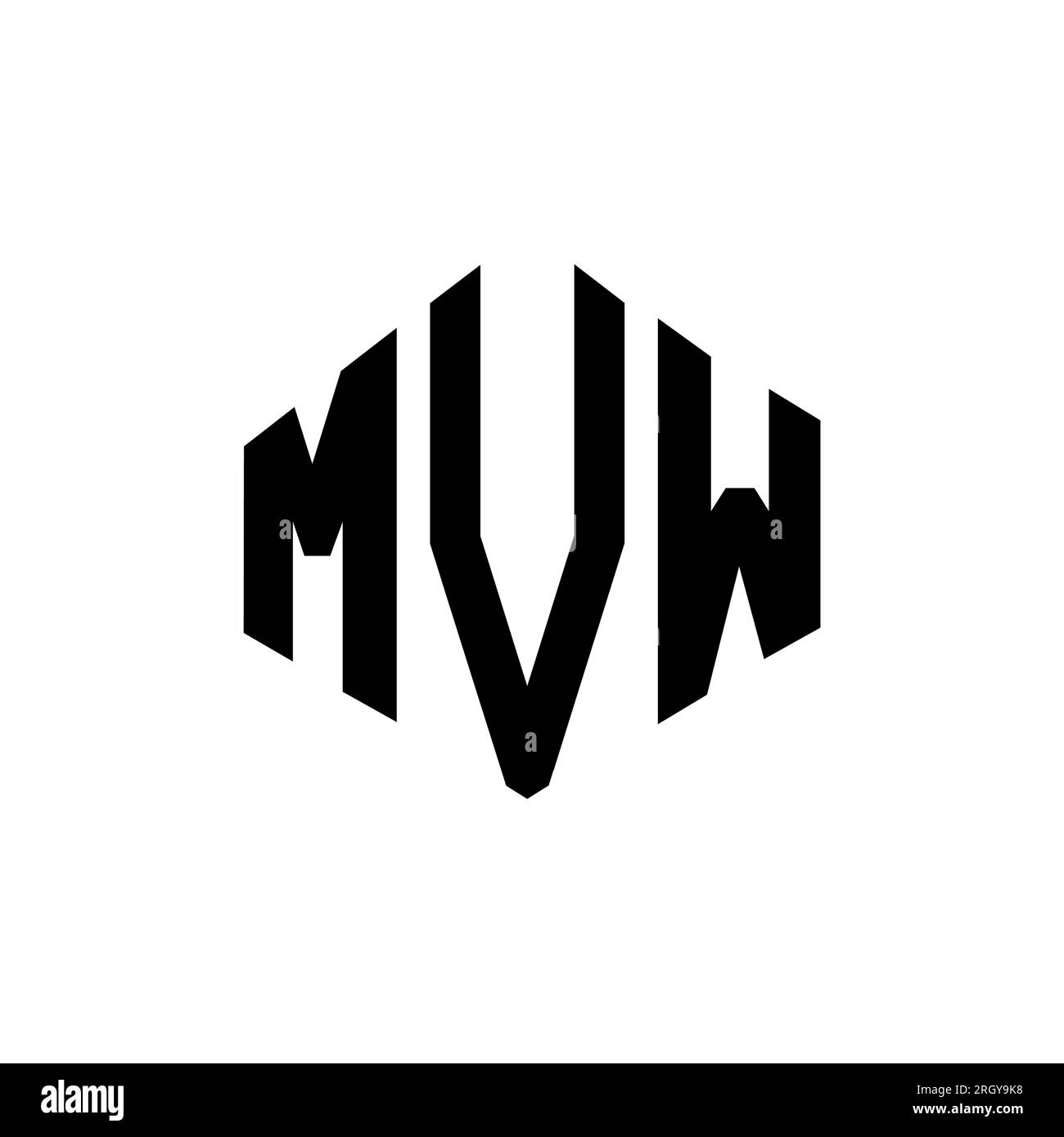 MVW letter logo design with polygon shape. MVW polygon and cube shape ...