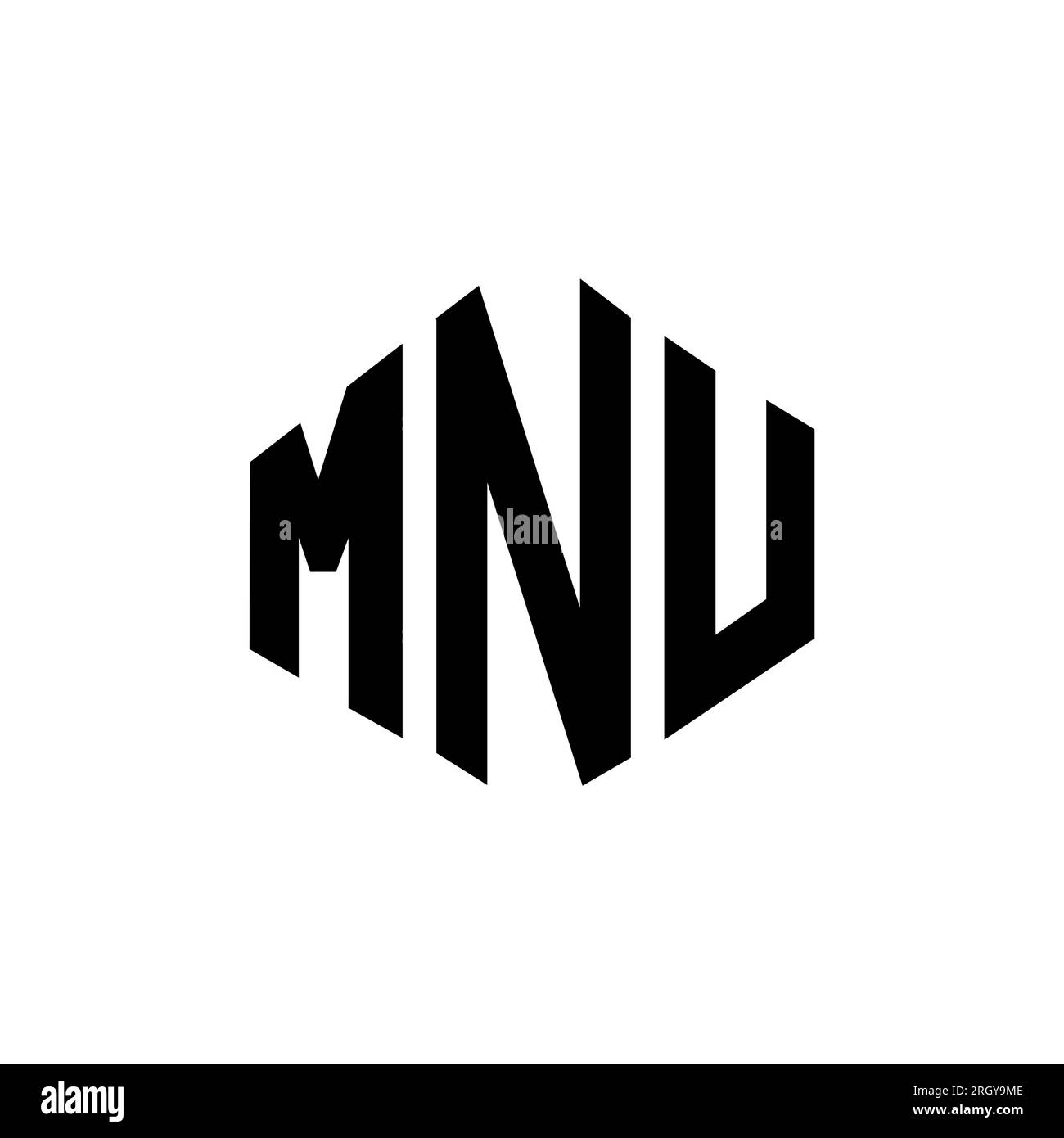 MNU letter logo design with polygon shape. MNU polygon and cube shape ...